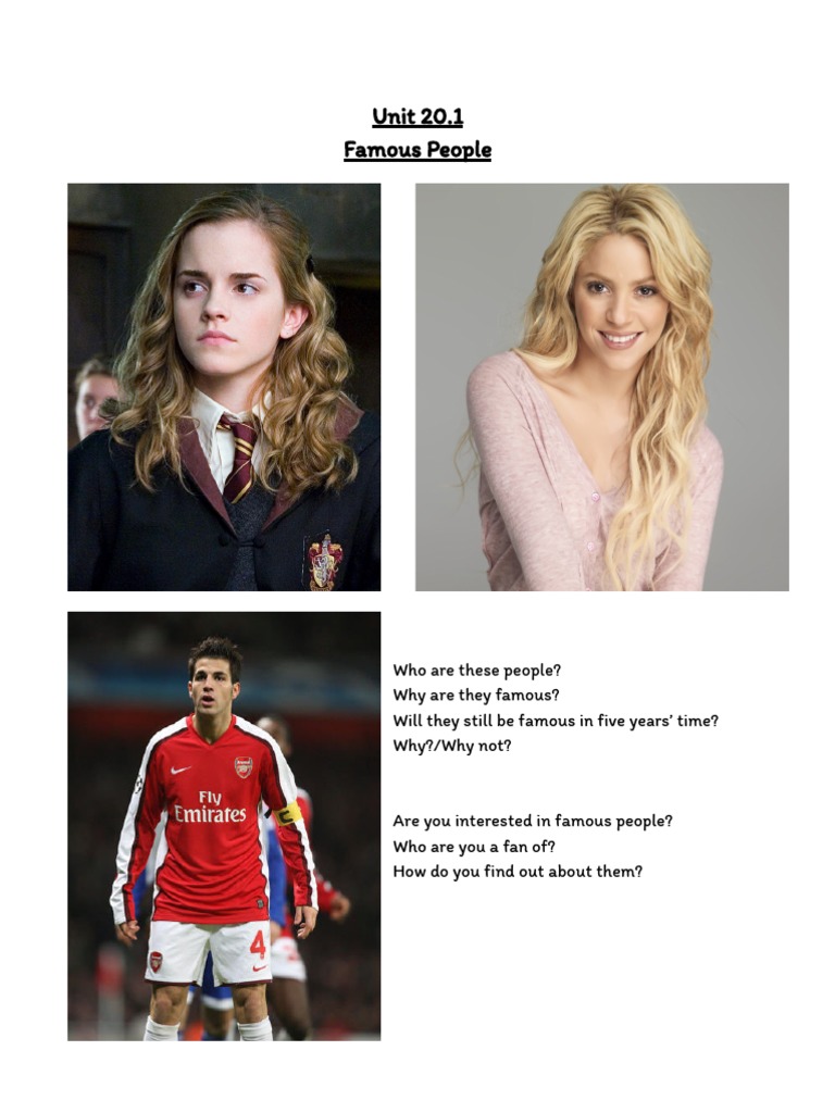 Unit 20.1 Famous People | PDF