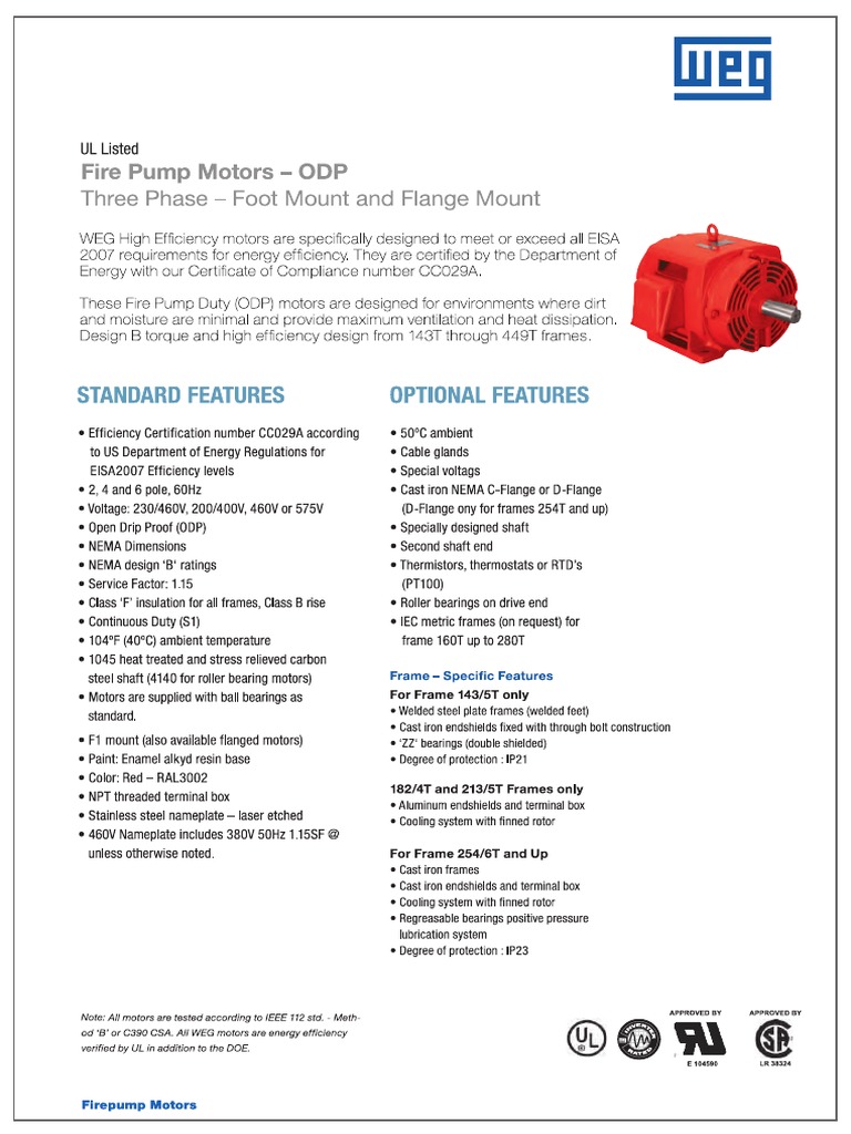 Weg UL Motor Catalouge | PDF
