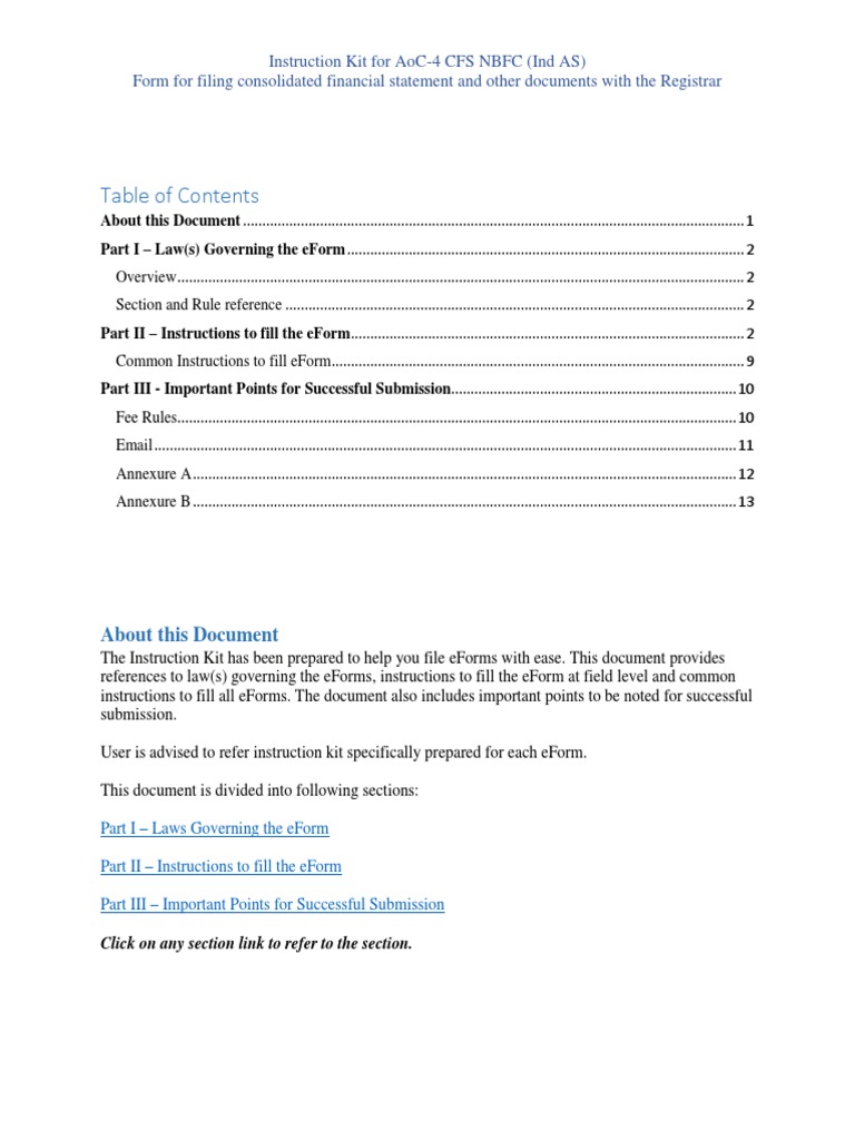 Help Kit - AoC-4 CFS NBFC | PDF | Auditor's Report | Audit
