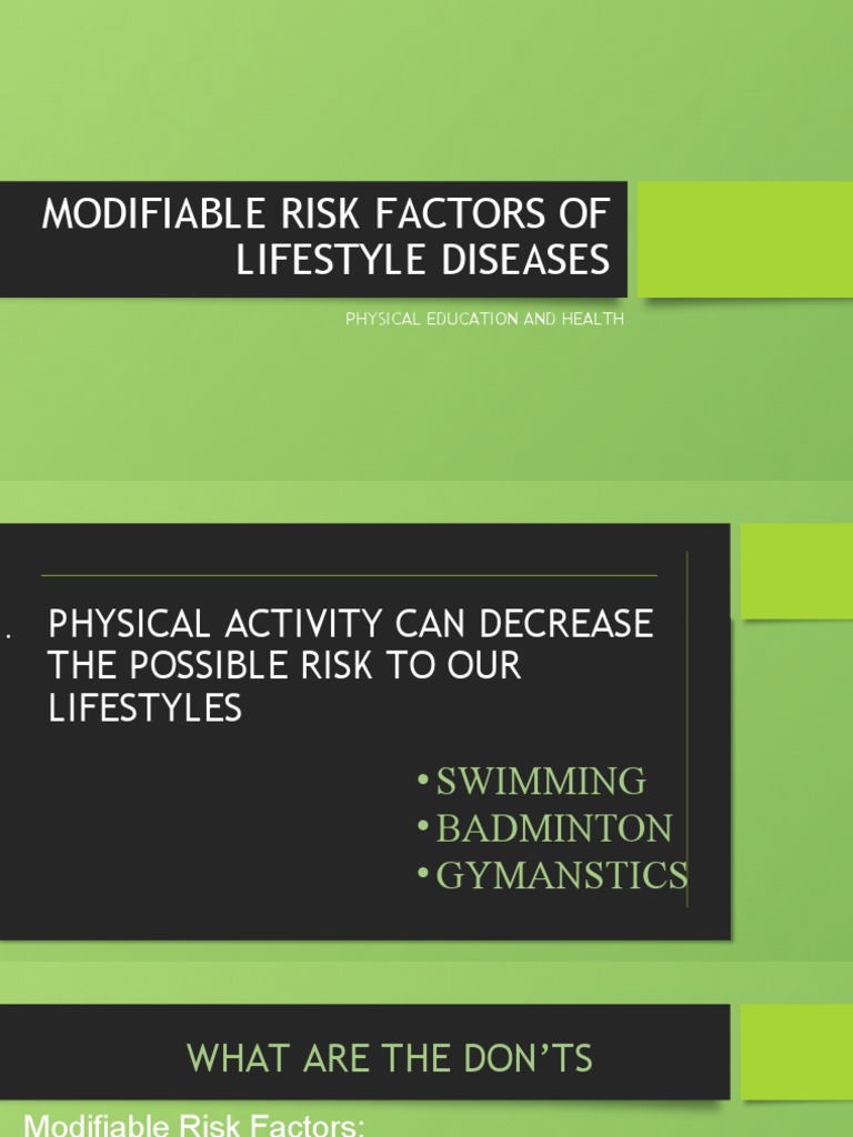 Modifiable Risk Factors of Lifestyle Diseases | PDF