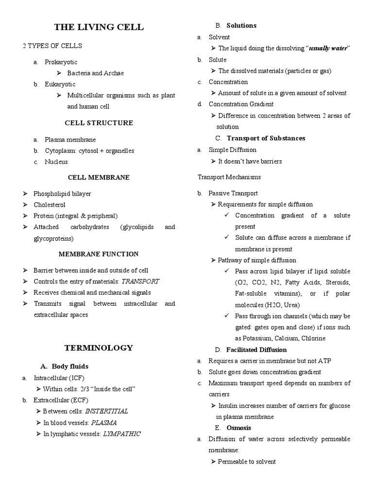 The Living Cell | PDF | Cell Membrane | Cell (Biology)