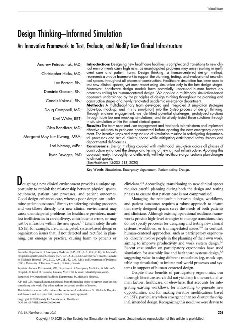 Design Thinking Informed Simulation An Innovative.10 | PDF | Simulation ...