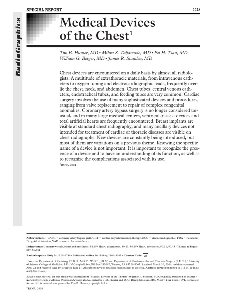 Medical Devices of The Chest | PDF | Artificial Cardiac Pacemaker | Heart