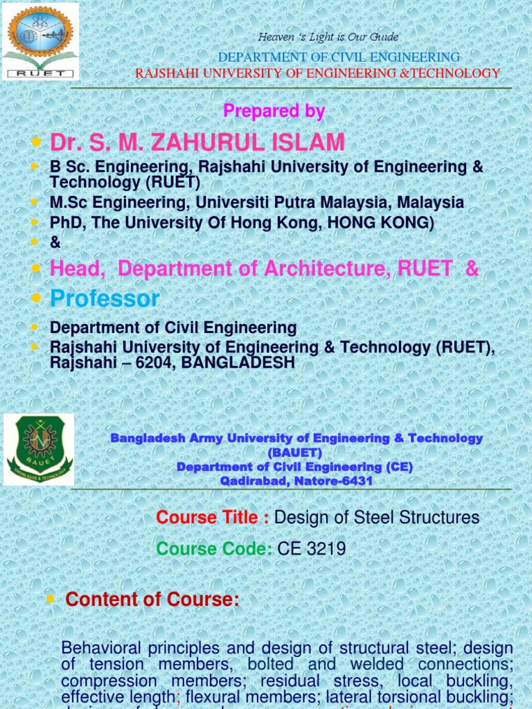 Dr. S. M. Zahurul Islam: Professor | PDF