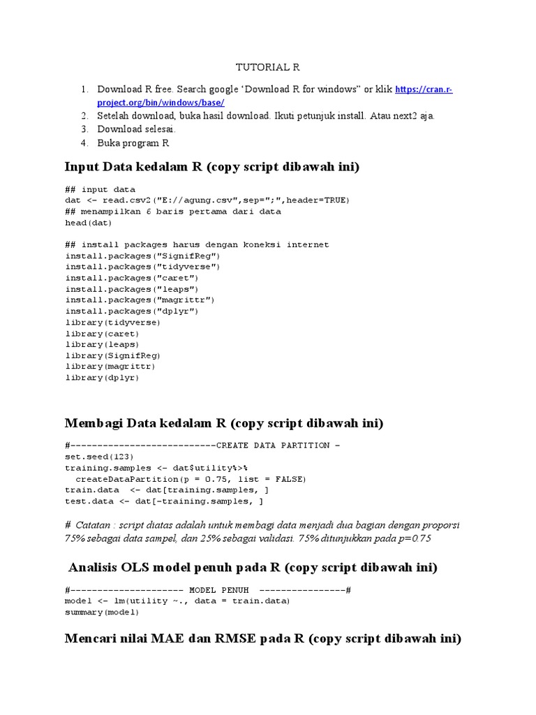Tutorial R | PDF