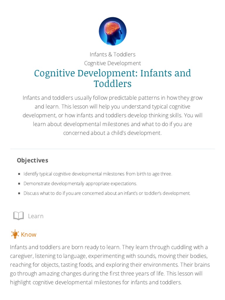 Cognitive Development Infants and Toddlers | PDF | Child Development ...