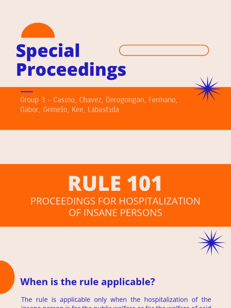 Specpro PPT Rule 101-107 | Download Free PDF | Habeas Corpus | Remand (Detention)