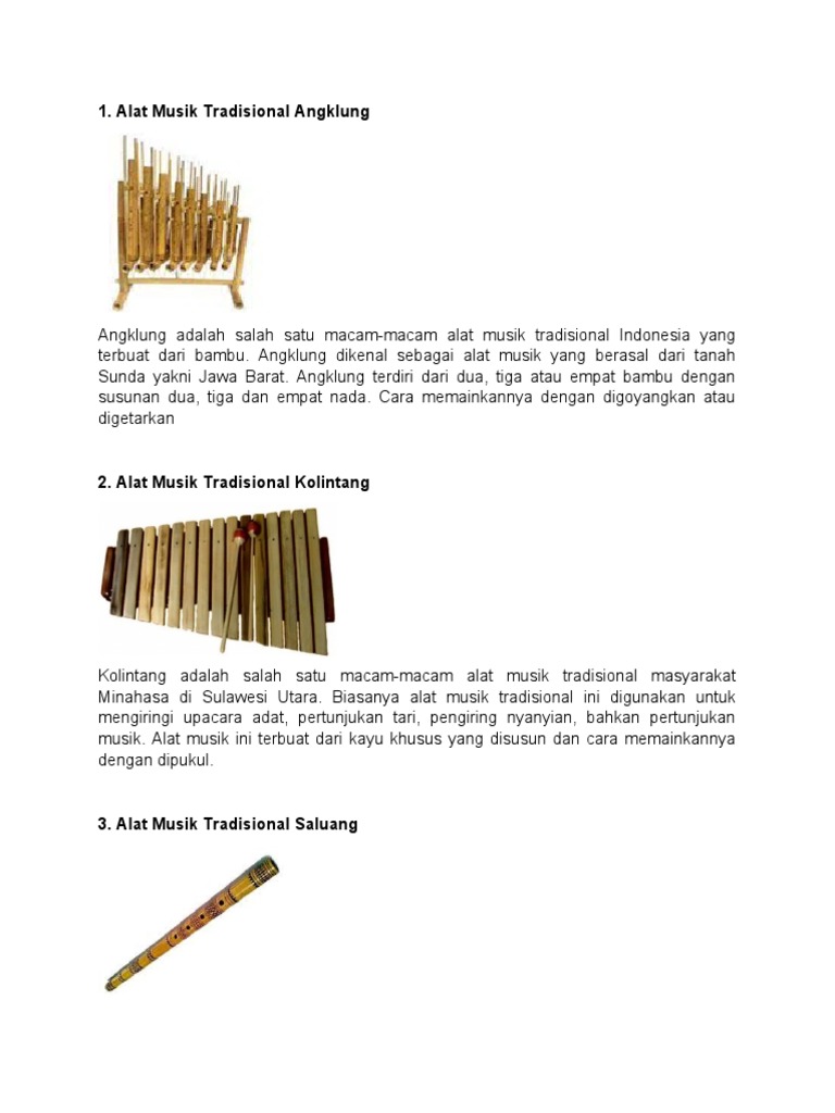 Alat Musik Tradisional | PDF | Seni