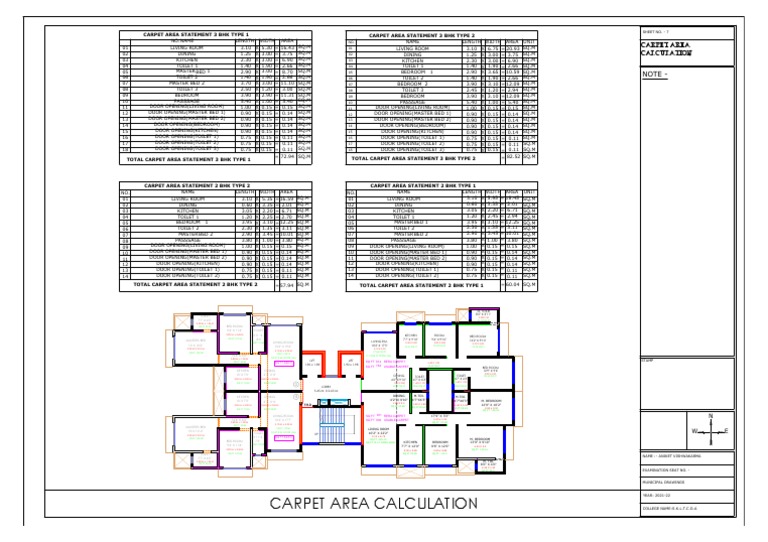 Carpet Area Calculation | Download Free PDF | Room | Bedroom