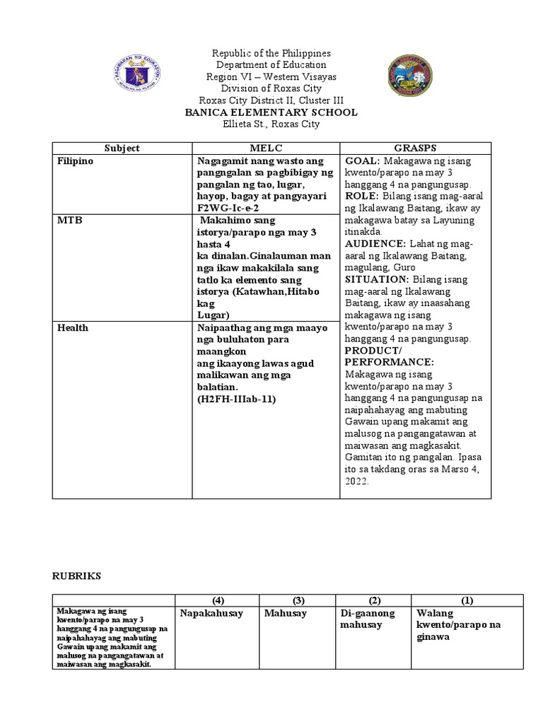 3rd-QUARTER-INTEGRATIVE-TASK | PDF
