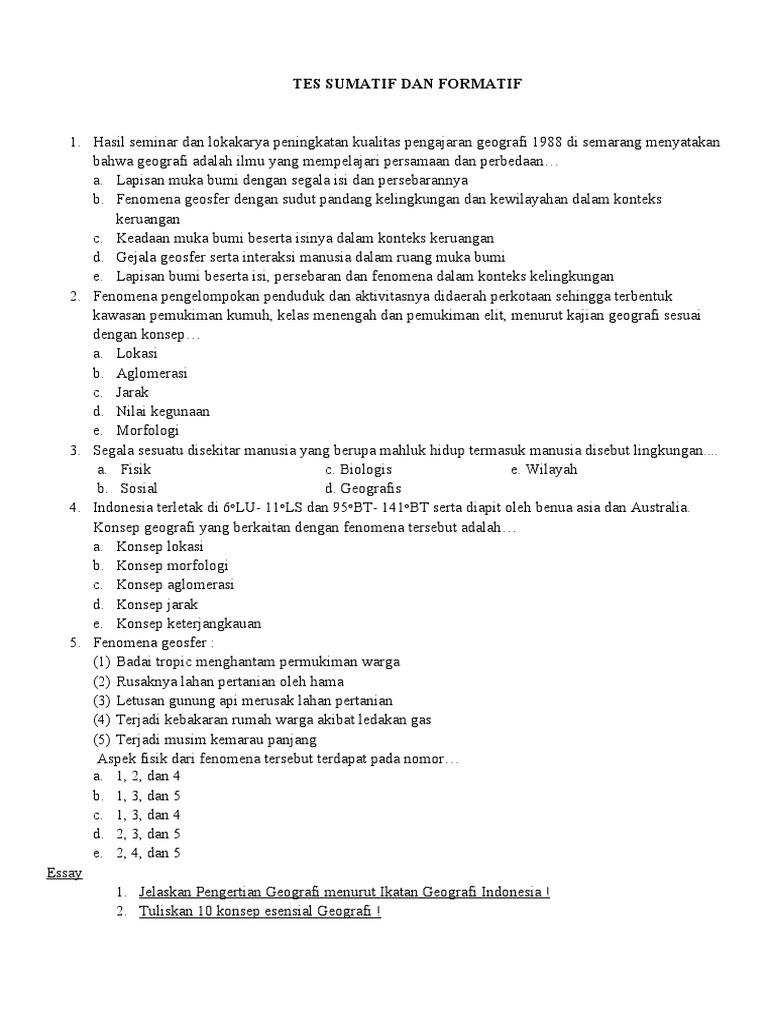 Geo 10 Sumatif, Remedial Dan Pengayaan | PDF