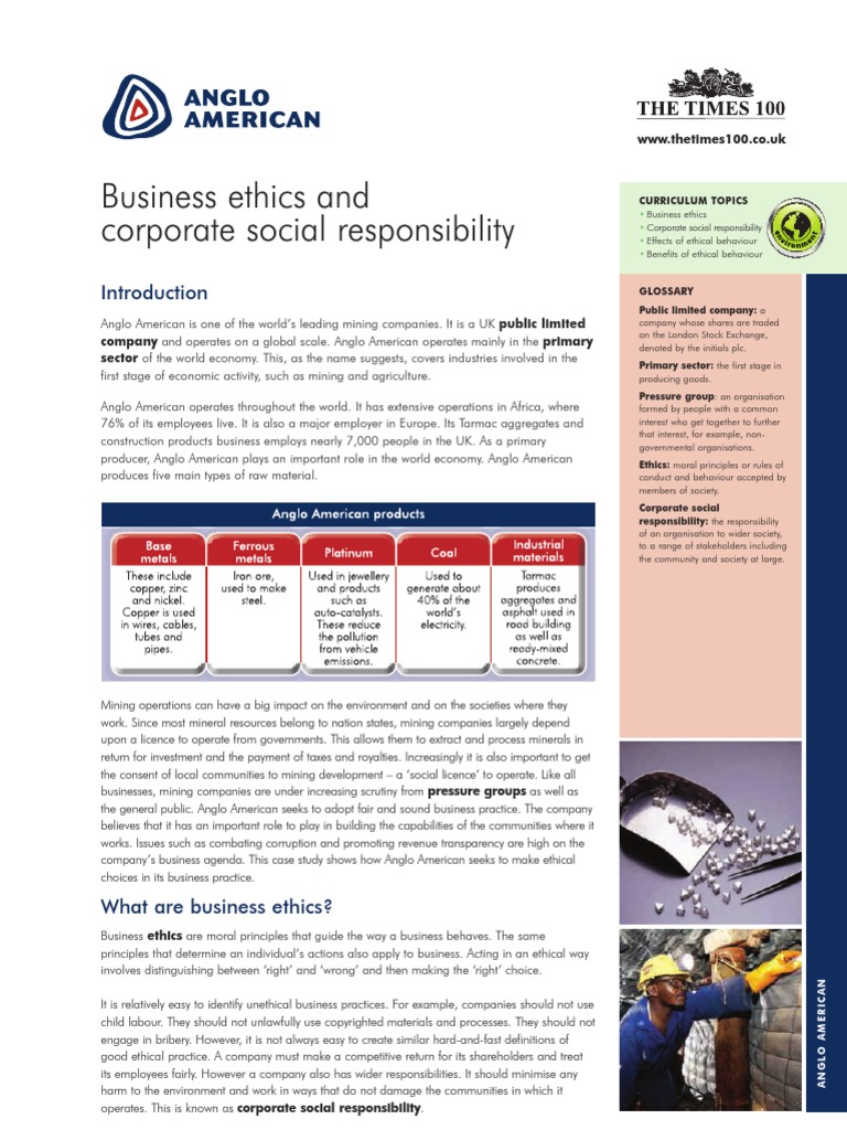 Business Ethics Definition Case Study | PDF