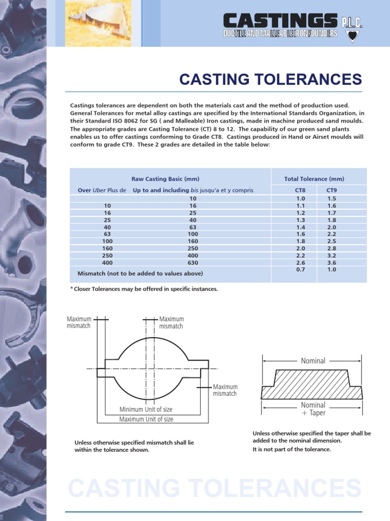 Iso 8062 | PDF | Engineering Tolerance | Casting (Metalworking)