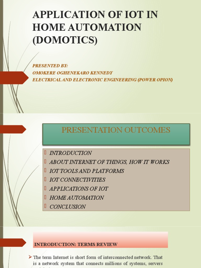 Application of IOT in Home Automation | PDF | Internet Of Things | Home ...
