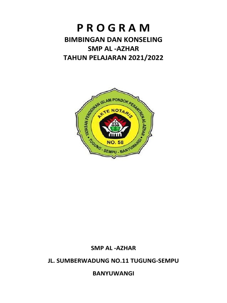 Program BK SMP Al Azhar Revisi | PDF