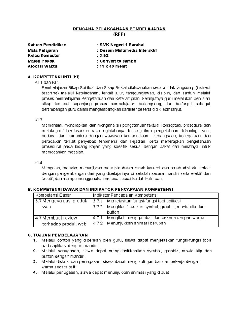 RPP Desain Multimedia Interaktif KD7 (Genap) XII | PDF | Karier ...
