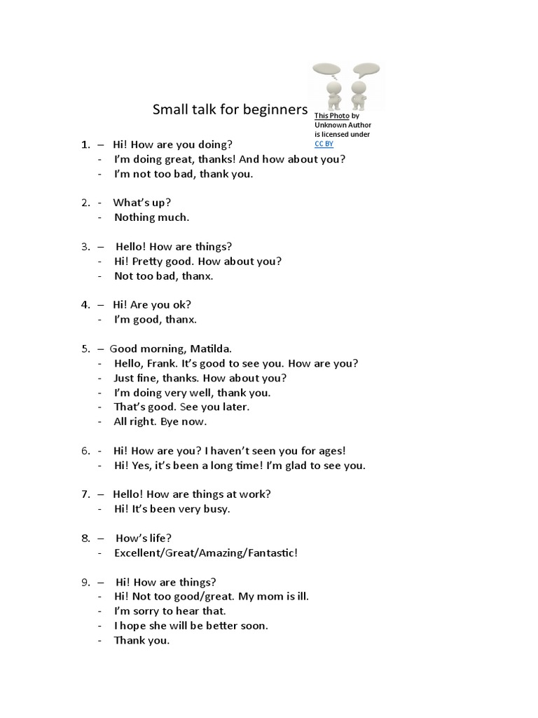 Small Talk For Beginners Conversation Topics Dialogs - 132269 | PDF