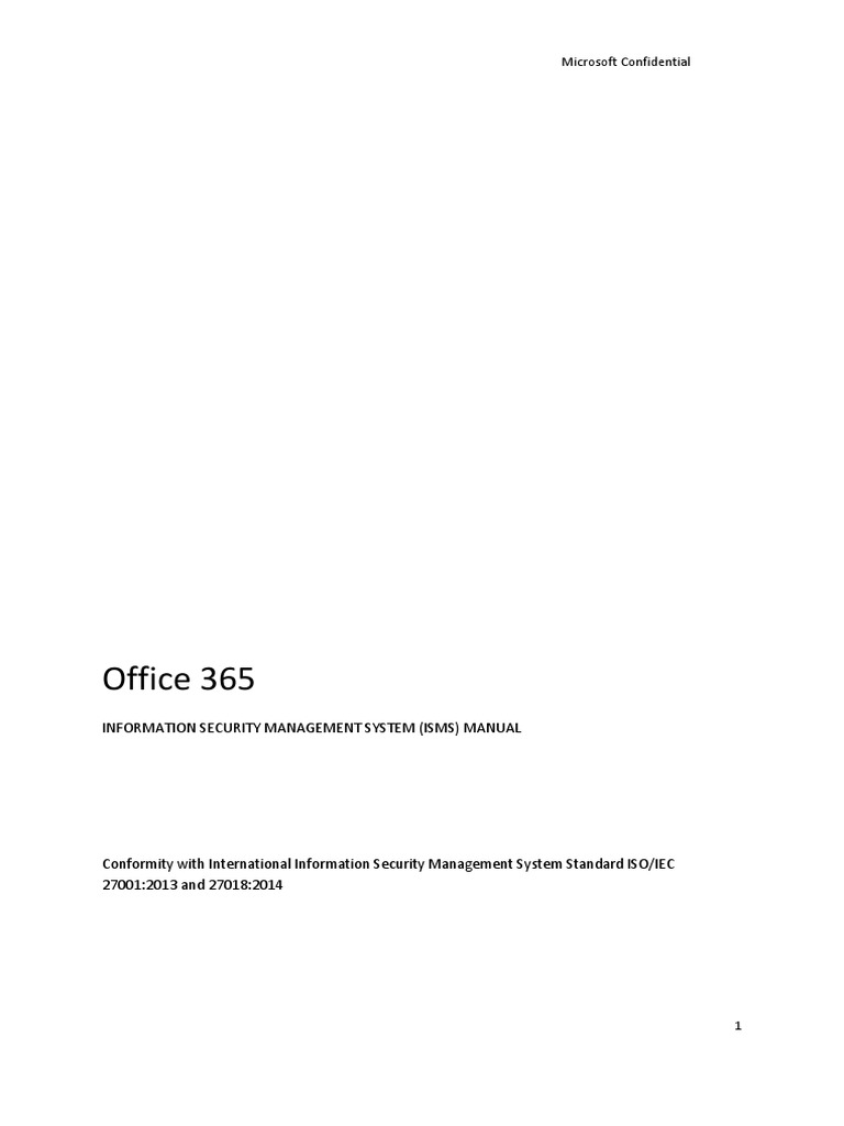 Office 365 ISMS Manual Overview | PDF | Information Security | Risk