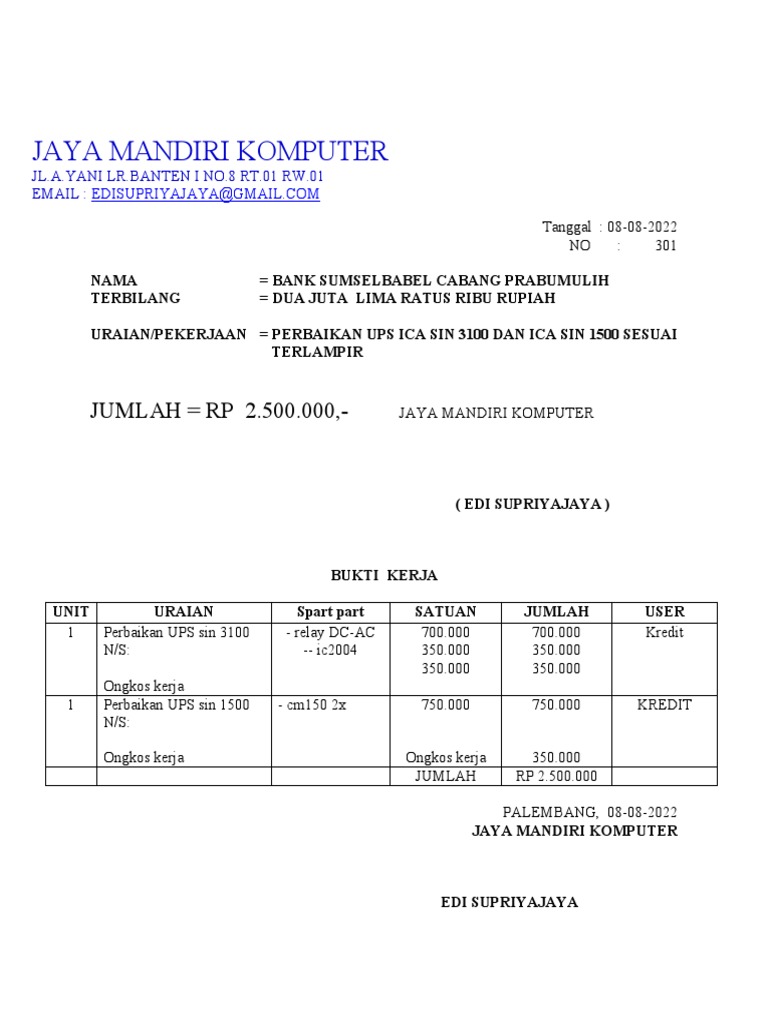 Laporan Perbaikan dan Pembelian UPS | PDF