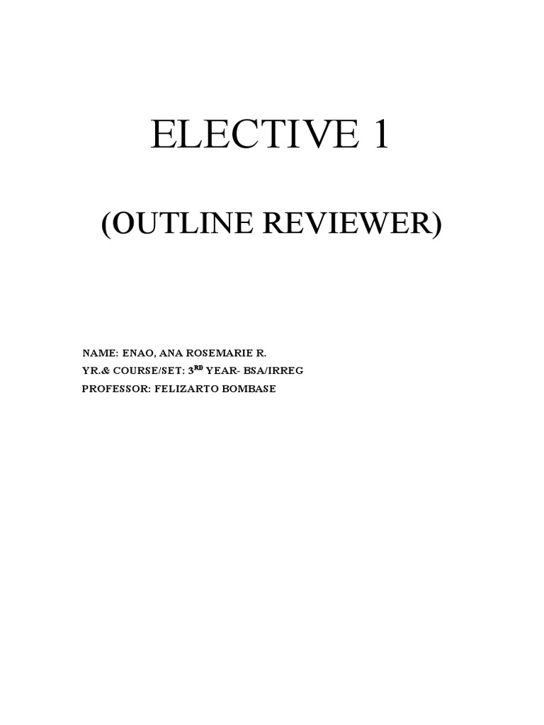 Elective 1 Outline Reviewer | PDF | Science | Stress (Biology)