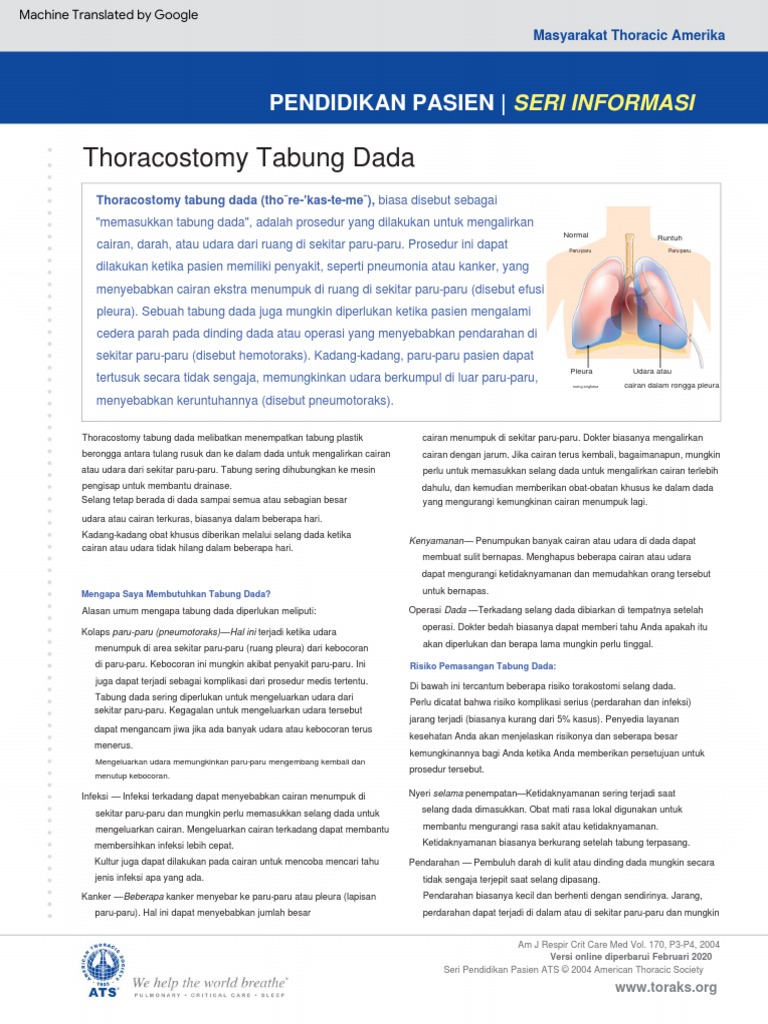 Chest Tube Thoracostomy | PDF