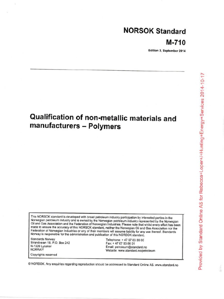 Norsok M 710 PDF Free | PDF