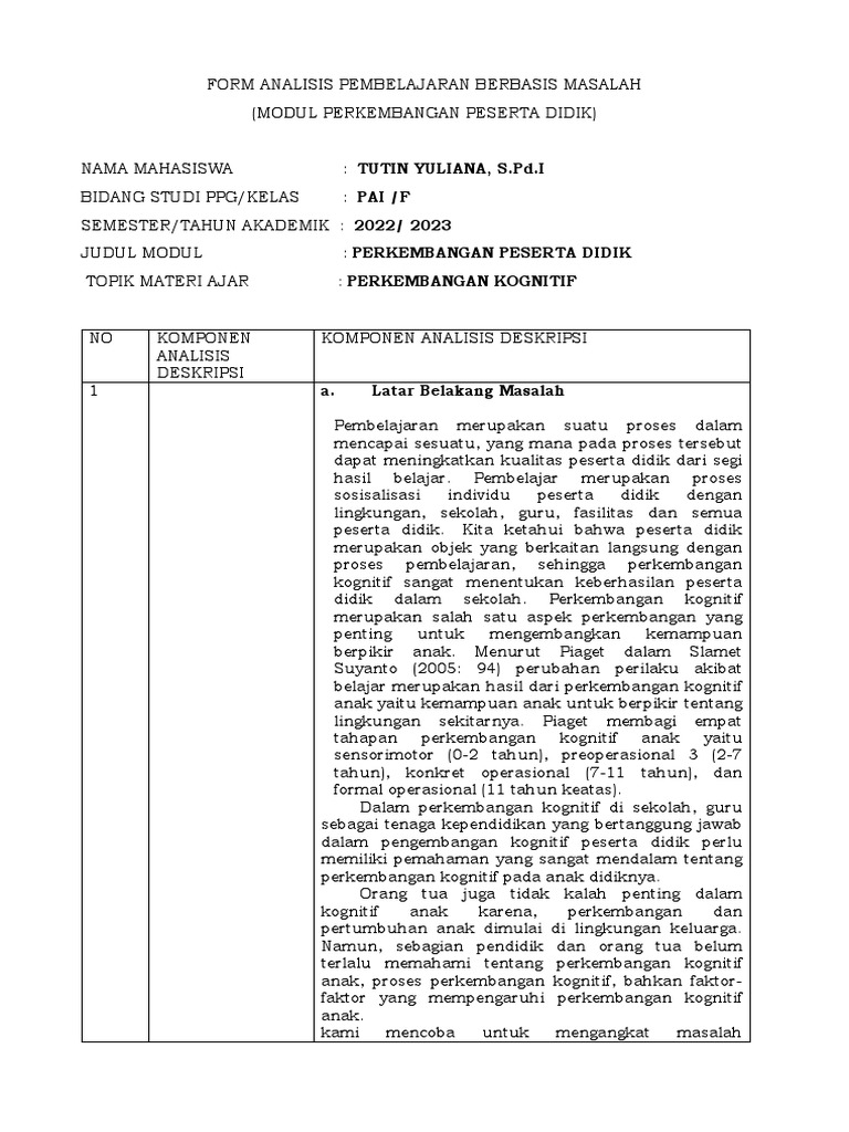 ANALISIS MATERI AJAR KB 2 | PDF