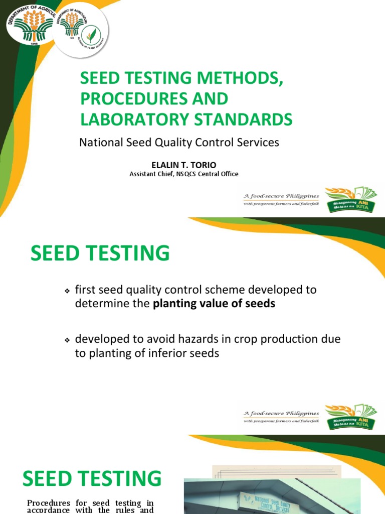2021 - UPDATED Seed Testing (Ms. Elalin) | PDF | Germination | Seed