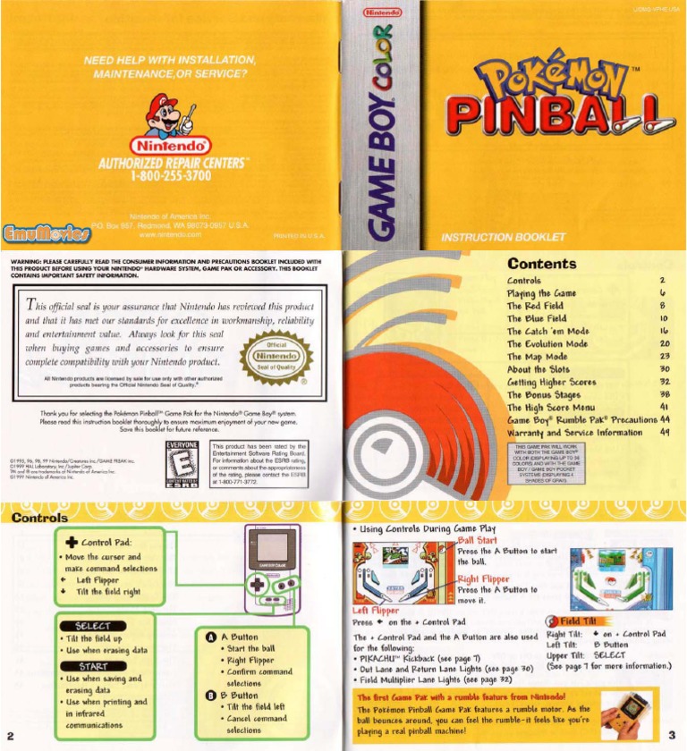 Pokémon Pinball (USA) | PDF | Pokémon | Nintendo