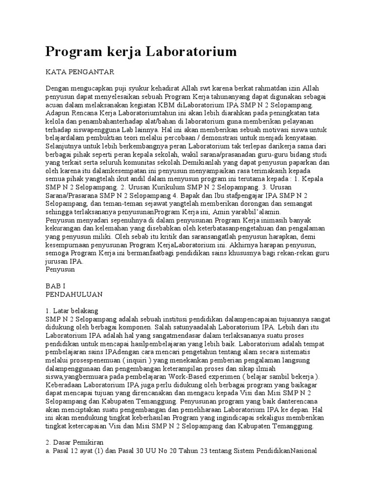 Contoh Program Kerja | PDF