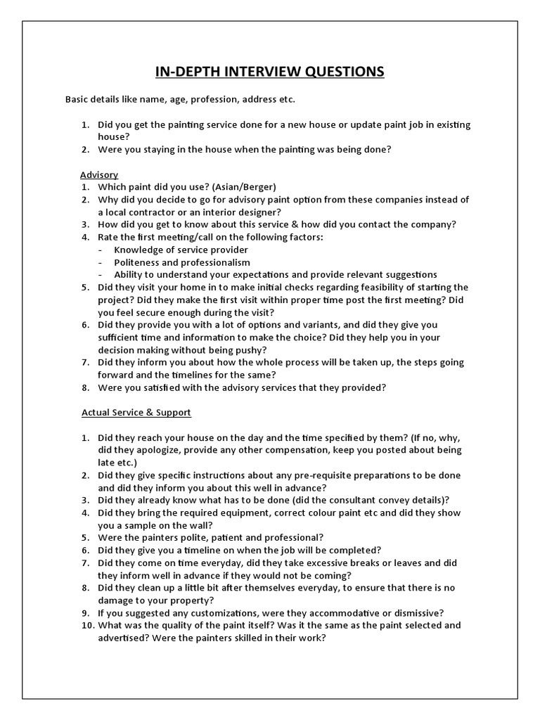 In Depth Interview Questions | In Depth Interview Examples – THXW