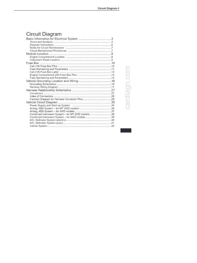 2013+ GW Haval M4 - Diagrama de Circuito - PDF Gratis en Línea | PDF