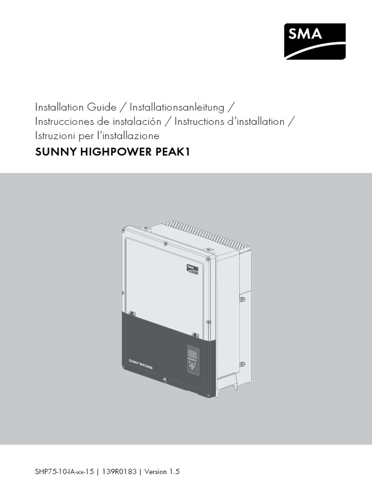 SMA Sunny Highpower PEAK1 Installation Guide | PDF