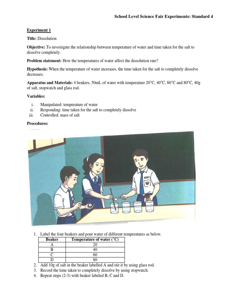 School Level Science Fair Experiments: Standard 4 | PDF | Rust | Iron