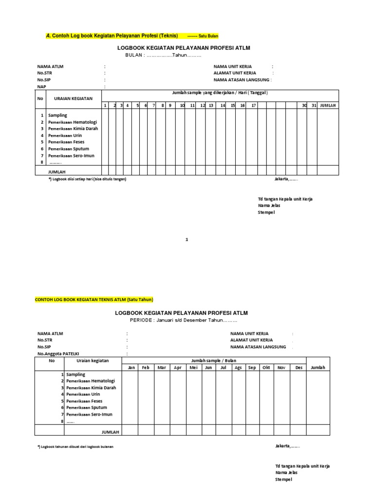 Form LOGBOOK Untuk ANGGOTA | PDF