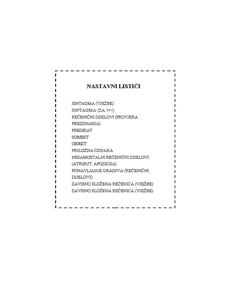 NASTAVNI - LISTICI - Zavisne Reč | PDF