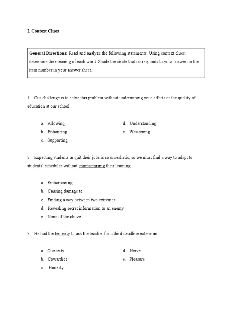 English College Entrance Exam Reviewer PDF | PDF | Desert | Test ...