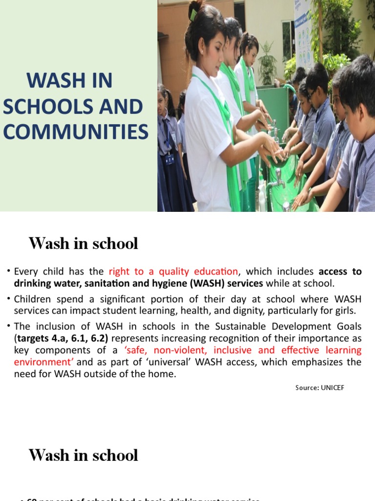 Wash in Schools and Communities | PDF | Wash | Drinking Water
