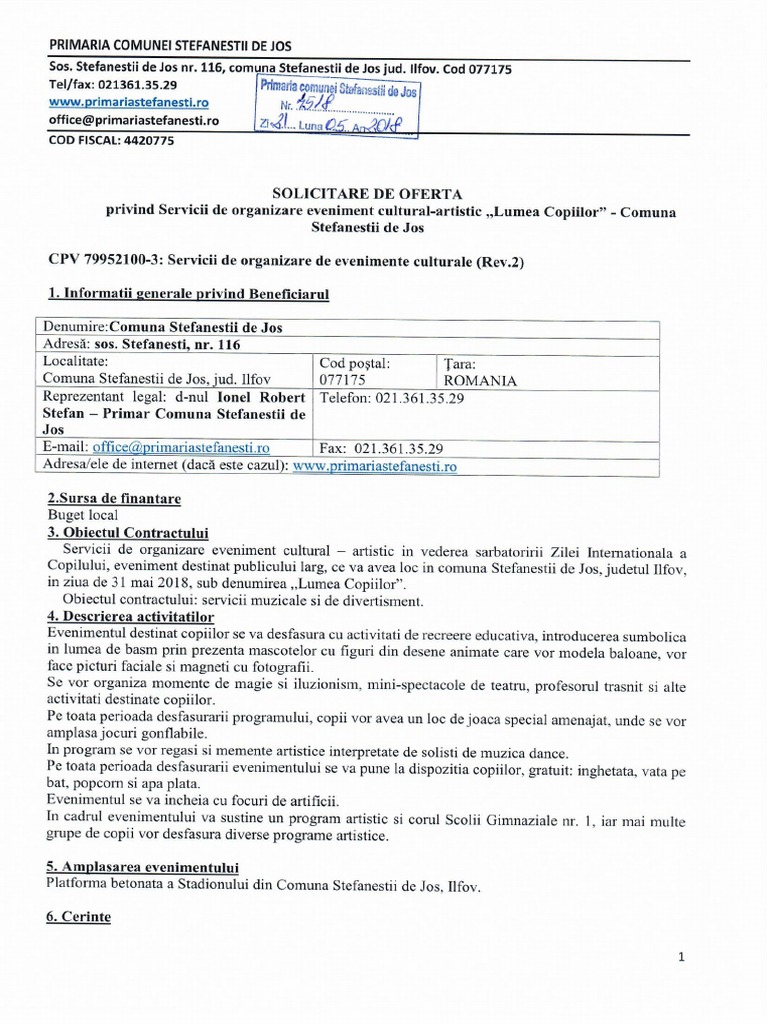 Solicitare de Oferta | PDF