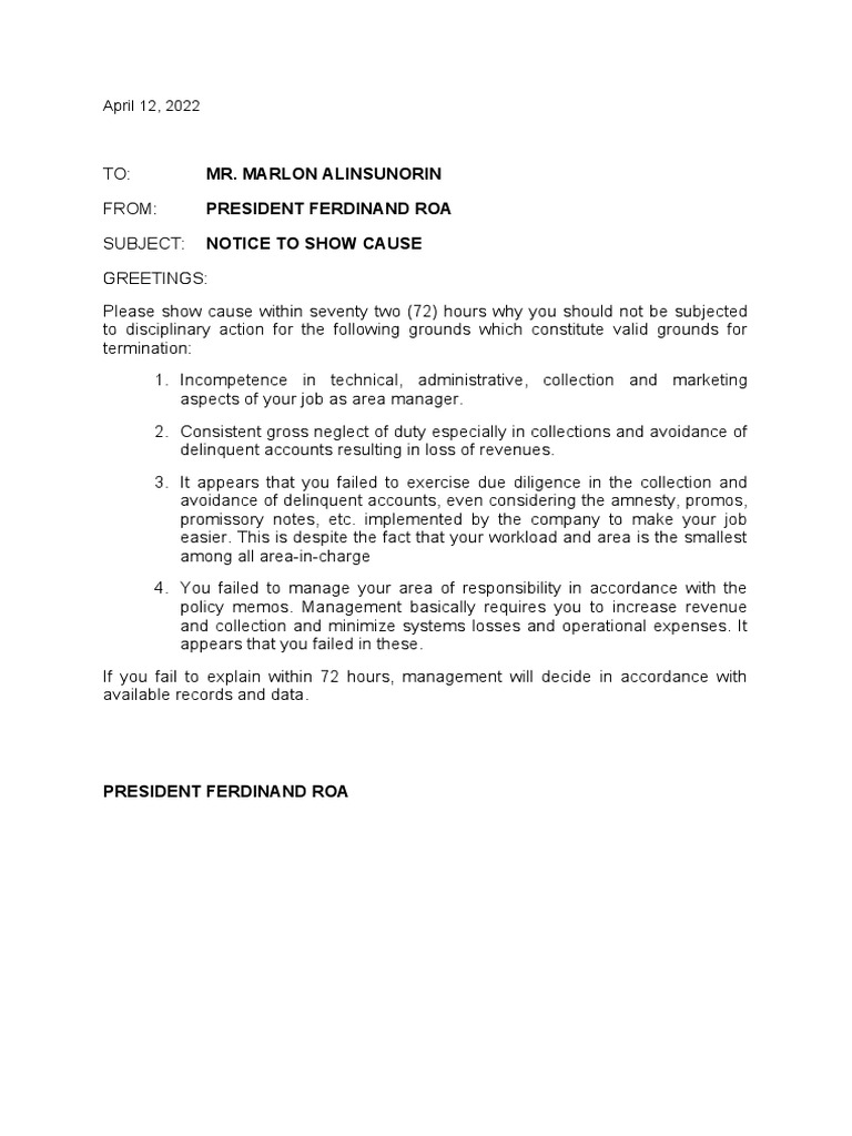 Show Cause Order | PDF