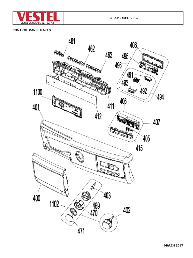 Exploded view Vortex VMA812D01V | PDF | Screw | Washing Machine