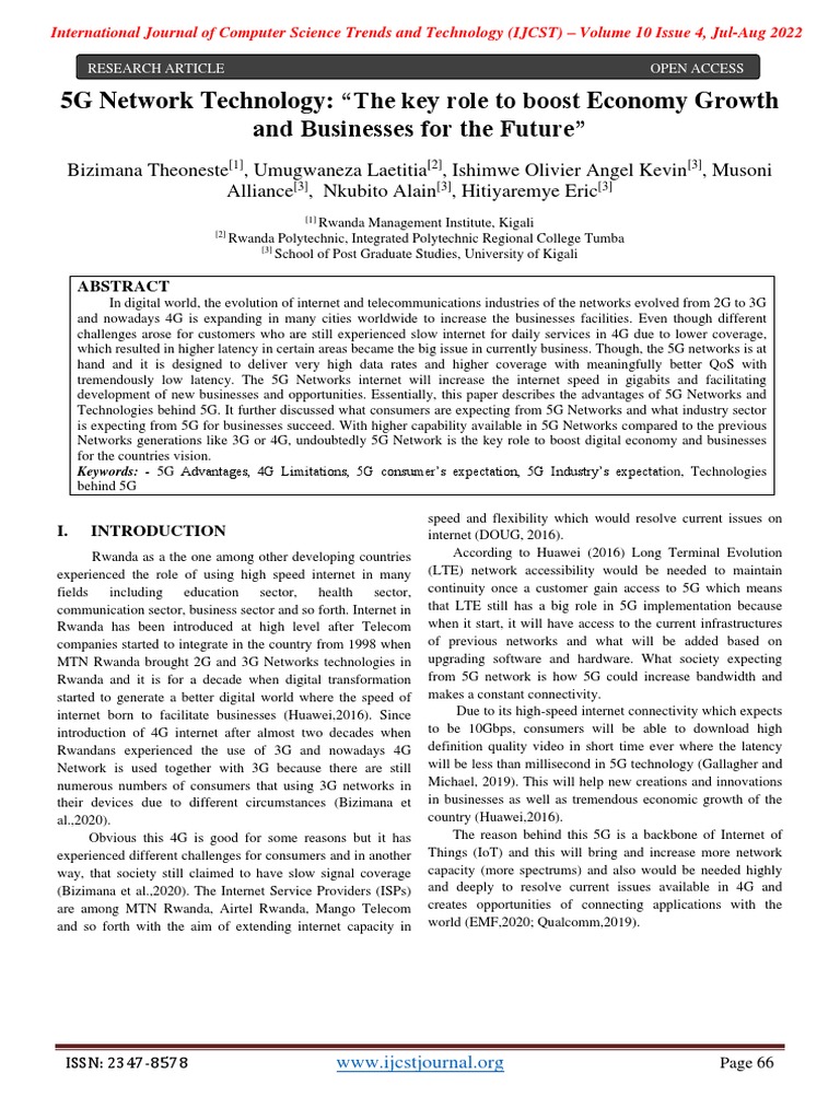 (IJCST-V10I4P12) :bizimana Theoneste, Umugwaneza Laetitia, Ishimwe ...