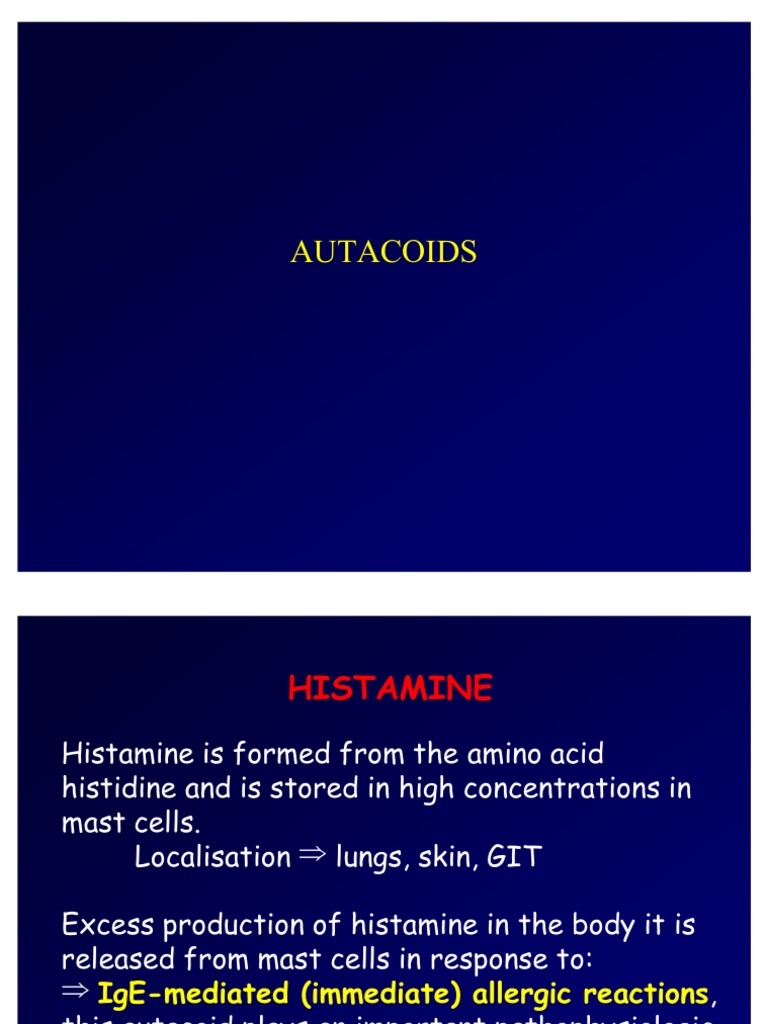 Autacoids | PDF | Serotonin | Acetylcholine