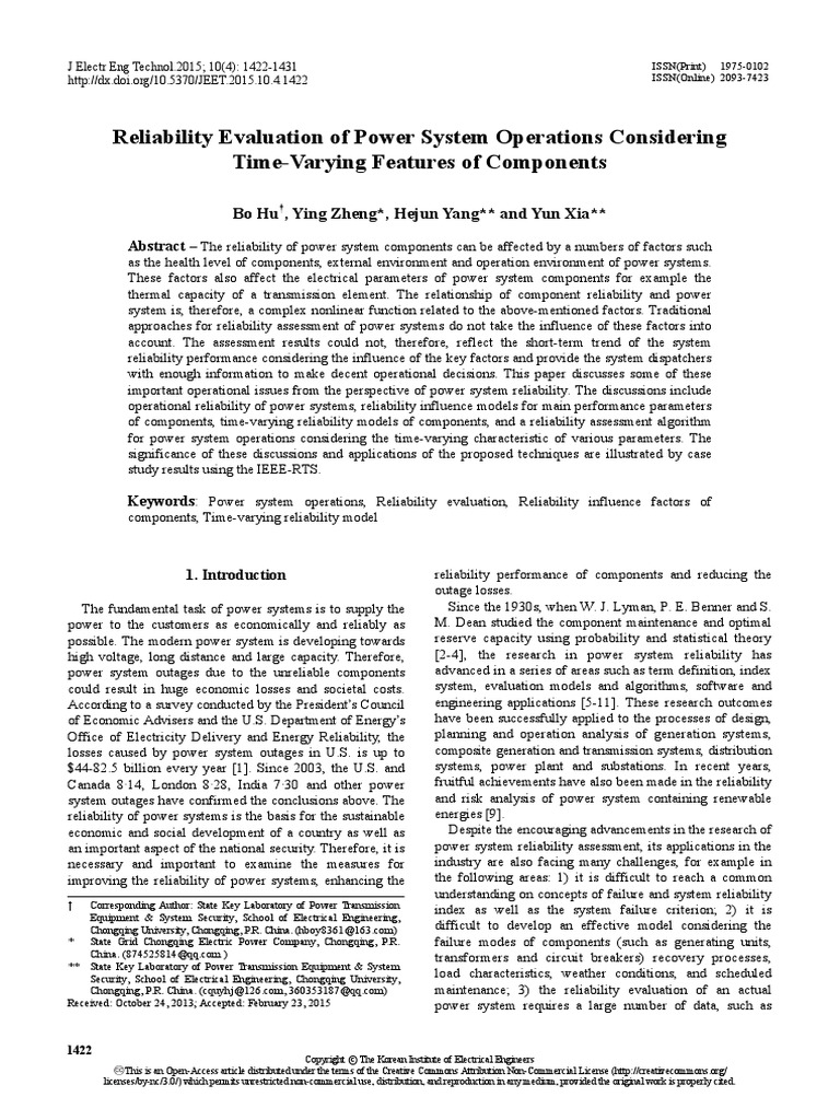 Reliability Evaluation of Power System Operations Considering Time-Varying Features of ...