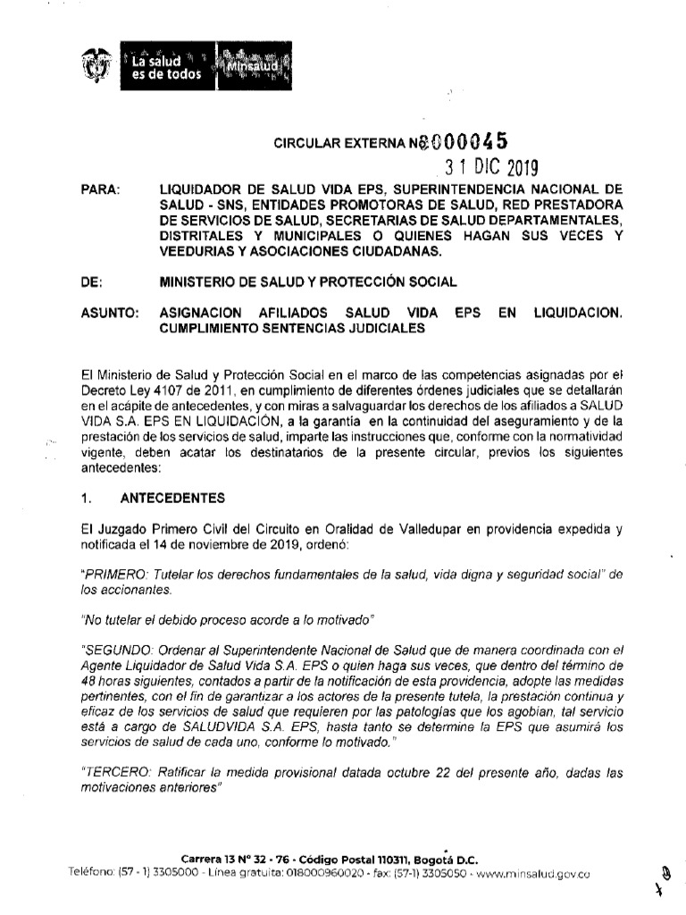 Circular 45 de 2019 | PDF