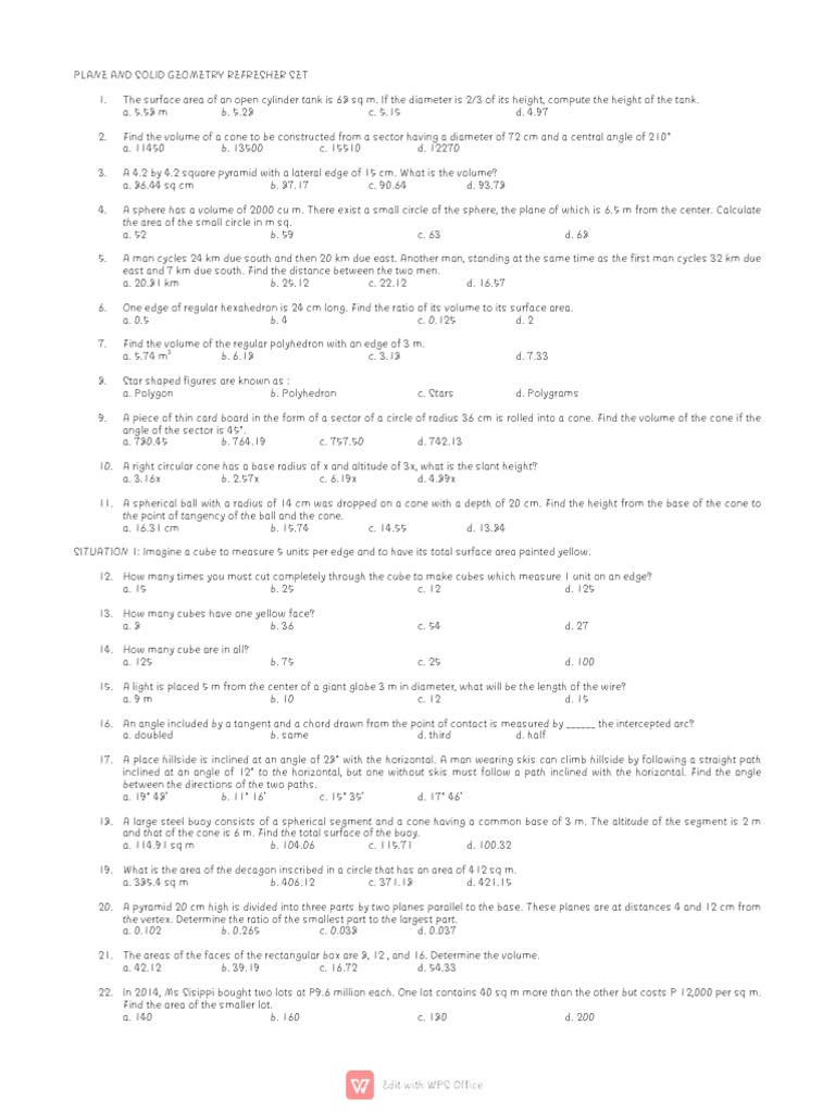 Geometry Problems and Solutions Set | PDF
