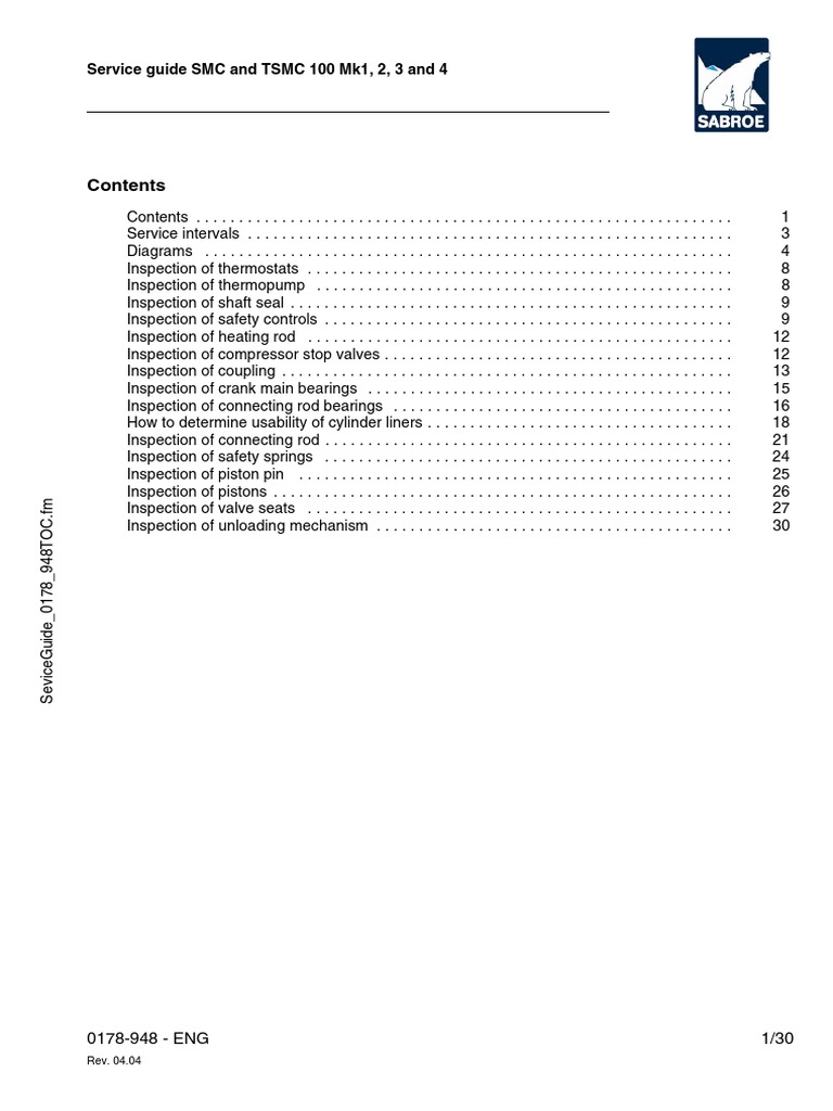 Service Guide SMC and TSMC 100 Mk1, 2, 3 and 4 | PDF | Pump | Valve