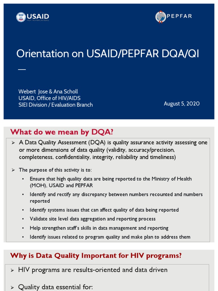USAID Data Quality Assessment Overview | PDF | Data Quality | President ...