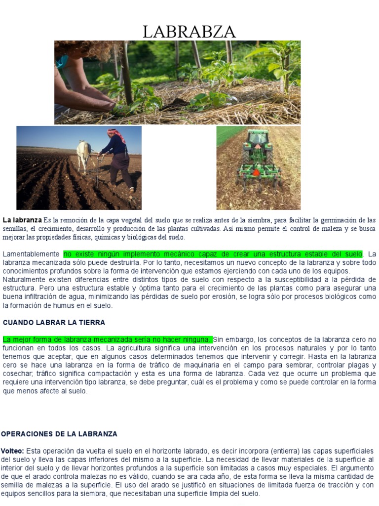 Labran Za | PDF | Labranza | Suelo