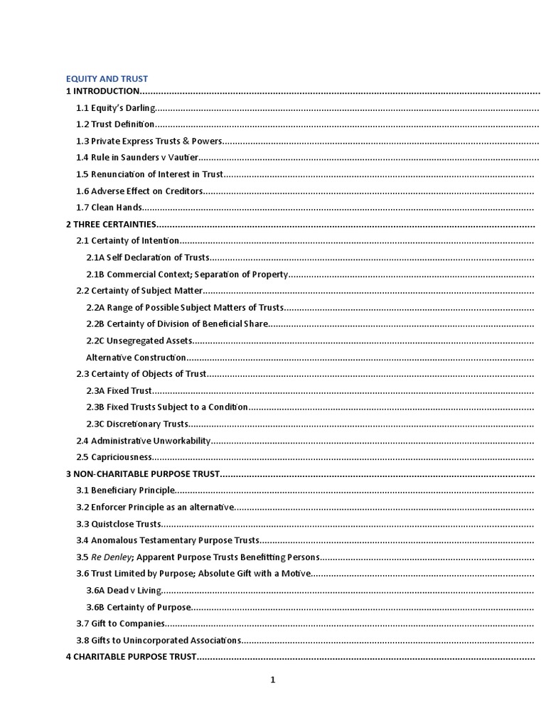 Equity and Trusts | PDF | Trust Law | English Trust Law
